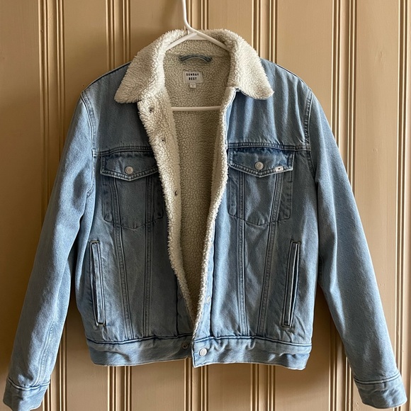 Sunday Best | Jackets & Coats | Sunday Best Sherpa Denim Oversized ...